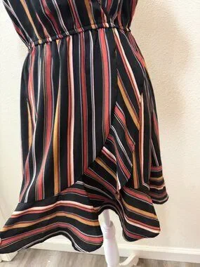 Xhilaration | Dresses | Xhilaration Black Wrap Dress With Neutral ...